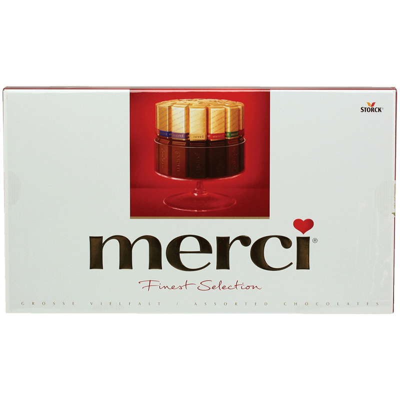 Набор шоколадных конфет Merci, ассорти, 400г, картонная коробка купить ...